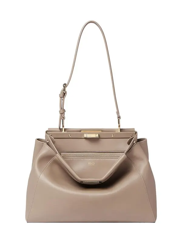 Fendi My Peekaboo Medium Dove Gray Leather Bag - [gray]